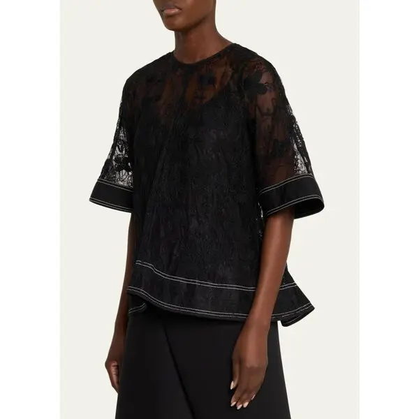 3.1 Phillip Lim Floral Lace Diional Blouse