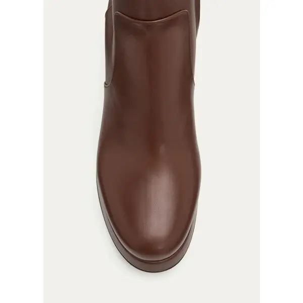 Valentino Garavani 90mm Fawcette Platform Leather Ankle Boots - Brown