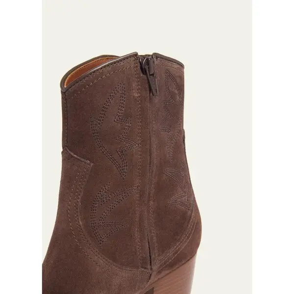 Valentino Garavani 40mm Bard Embroidered Suede Ankle Boots