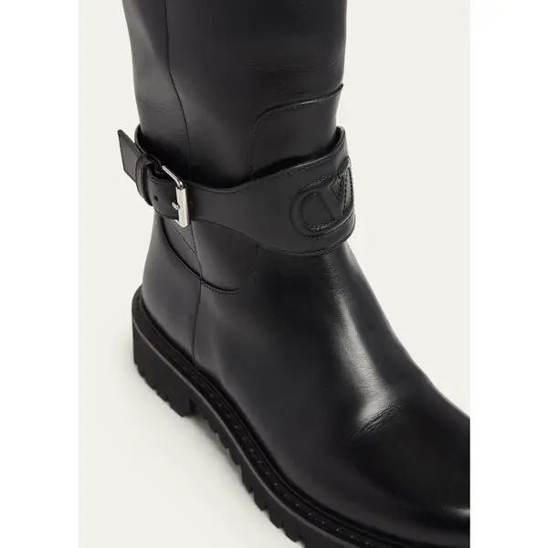 Valentino Garavani 40mm Vlogo Signature Leather Riding Boots
