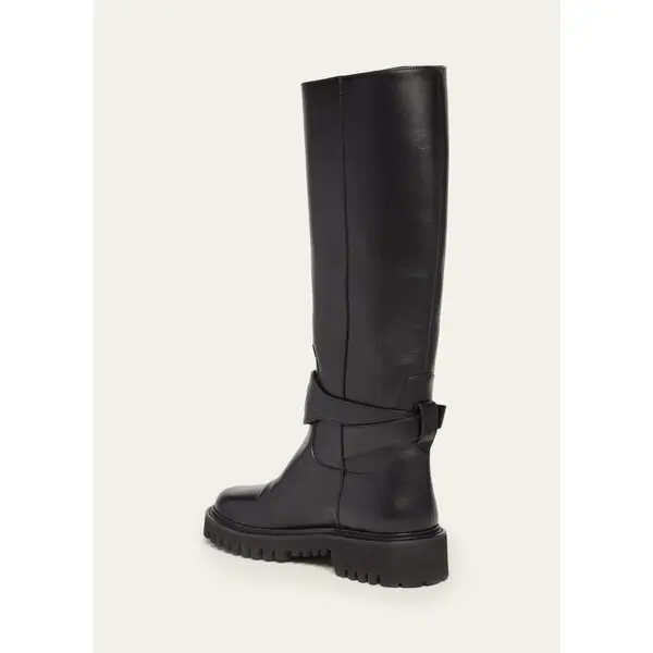 Valentino Garavani 40mm Vlogo Signature Leather Riding Boots