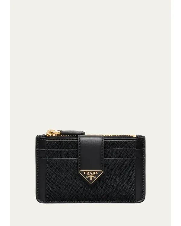 Prada Saffiano & Smooth Leather Card Holder