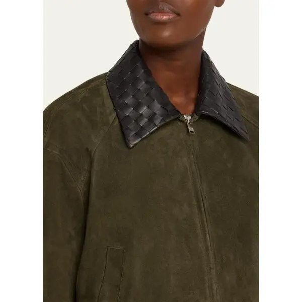 Bottega Veneta Suede Leather Blouson Jacket