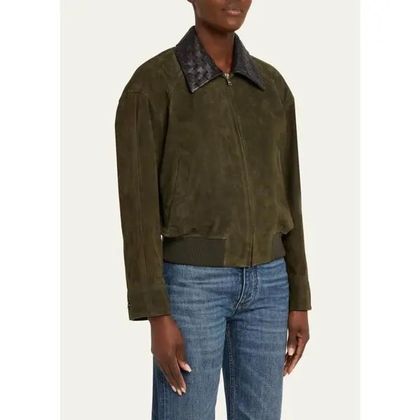 Bottega Veneta Suede Leather Blouson Jacket