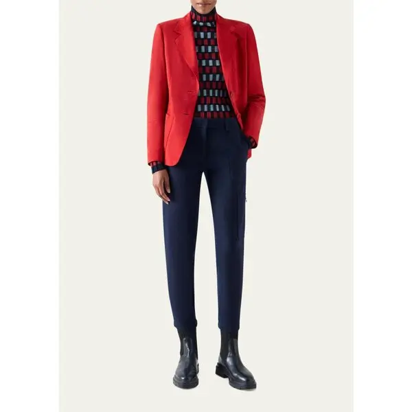Akris Suede Single-breasted Blazer