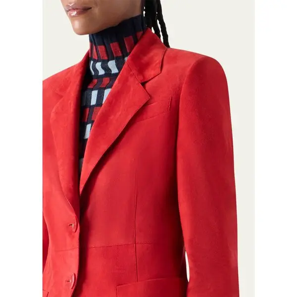 Akris Suede Single-breasted Blazer