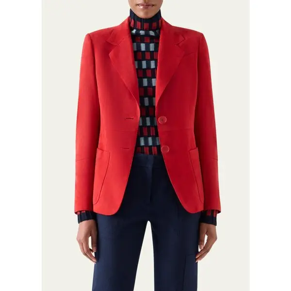 Akris Suede Single-breasted Blazer