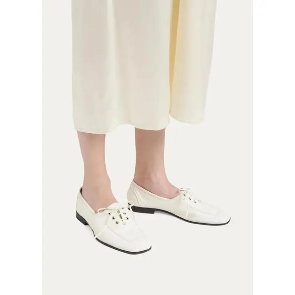 Bottega Veneta Gino Lace-up Leather Shoes - Alabaster