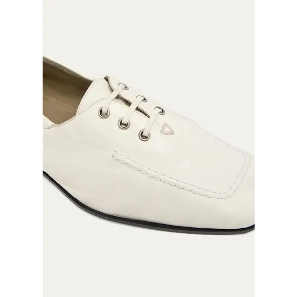 Bottega Veneta Gino Lace-up Leather Shoes - Alabaster