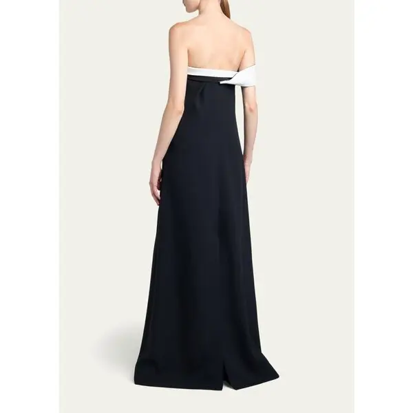 TOM FORD Bicolor Twisted Off-the-shoulder Satin Gown