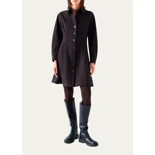 Akris Panel Winter Denim Shirtdress