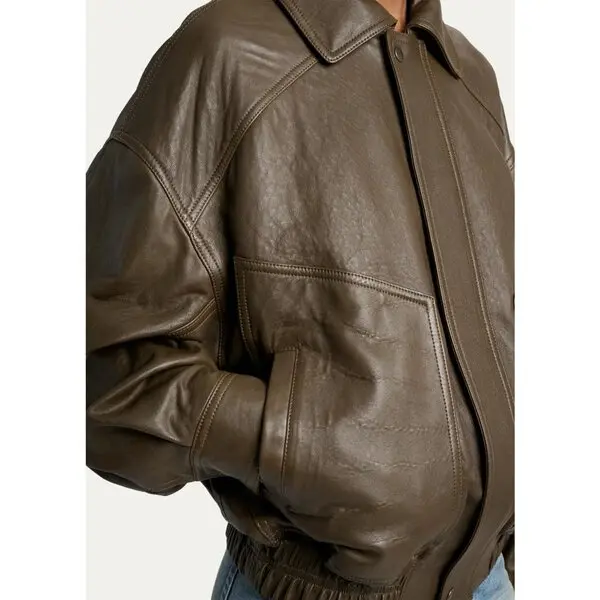 Saint Laurent Grained Lambskin Leather Bomber Jacket