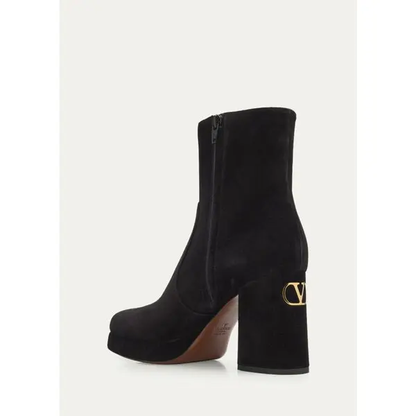 Valentino Garavani 90mm Fawcette Suede Platform Ankle Boots