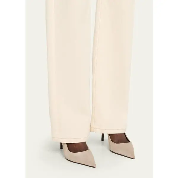Brunello Cucinelli 80mm Monili Suede Slingback Pumps
