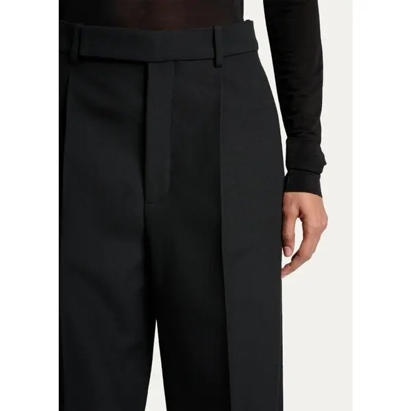 Saint Laurent Wool Grain De Poudre Straight-leg Trousers