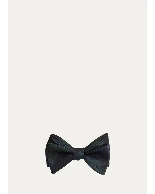 Ralph Lauren Purple Label Plaid-print Cashmere-silk Bow Tie