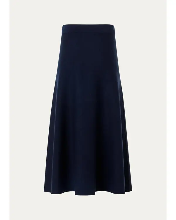 Akris Stretch-wool A-line Midi Skirt
