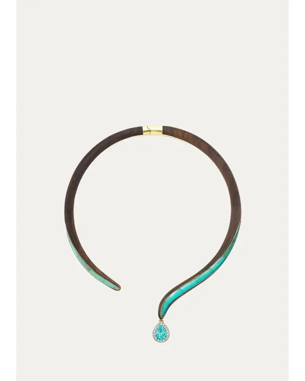 EMILY P. WHEELER 18k Yellow Gold Paraiba Collar Necklace
