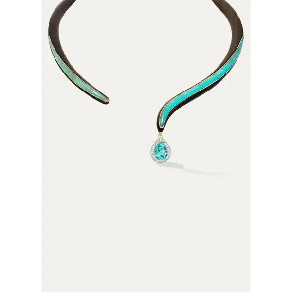 EMILY P. WHEELER 18k Yellow Gold Paraiba Collar Necklace