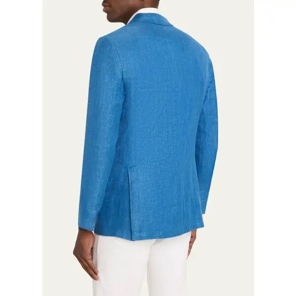 Kiton Linen, Cashmere And Silk Herringbone Sport Coat