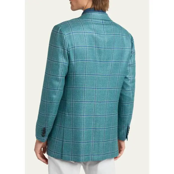 Kiton Windowpane Wool And Cashmere Contemporary-fit Sport Coat