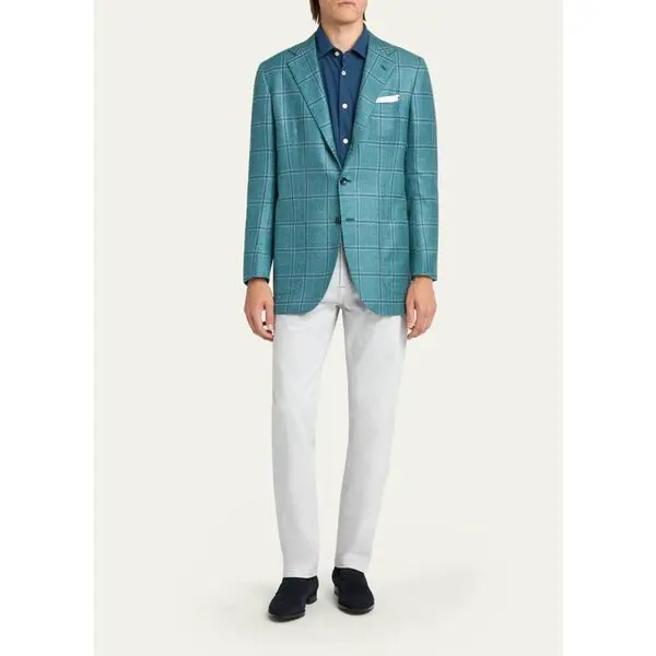 Kiton Windowpane Wool And Cashmere Contemporary-fit Sport Coat