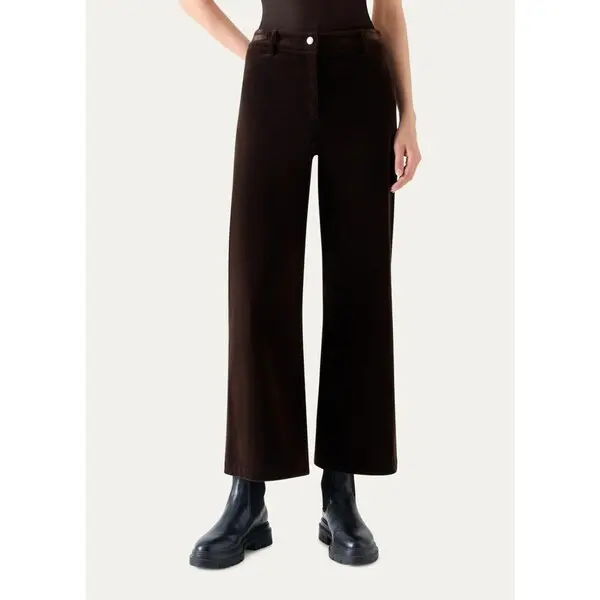 Akris Caia Velvet Straight-leg Crop Trousers