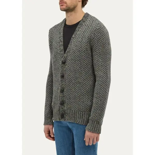 Gabriela Hearst Gentry Chevron-knit Cashmere Cardigan
