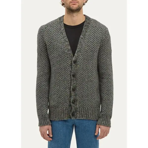 Gabriela Hearst Gentry Chevron-knit Cashmere Cardigan