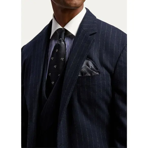 Ralph Lauren Purple Label Plaid Cashmere-silk Pocket Square