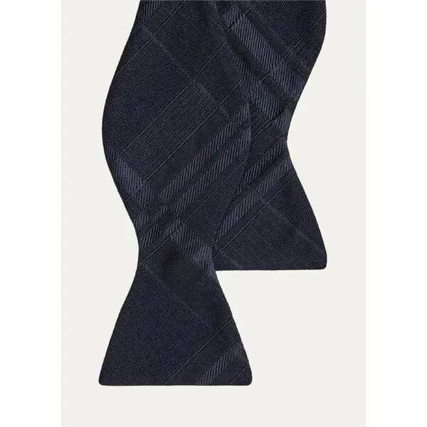 Ralph Lauren Purple Label Plaid Silk-cashmere Bow Tie