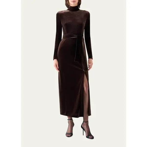 Akris Techno Stretch Velvet Midi Dress