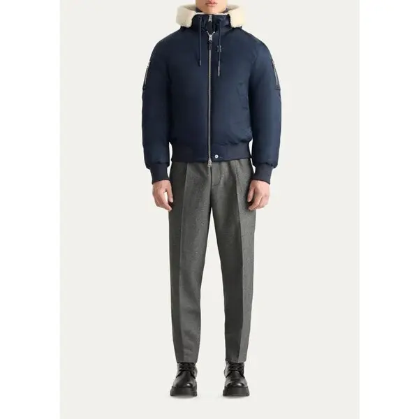Mackage August Bomber Jacket With Shearling-trimmed Hood
