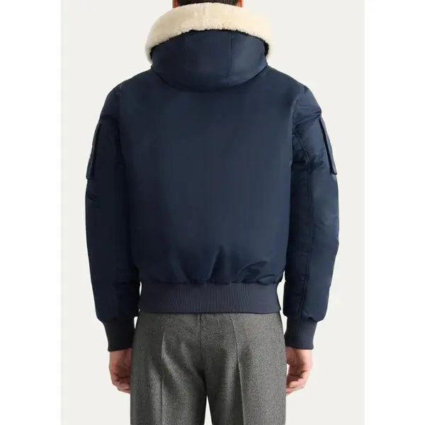 Mackage August Bomber Jacket With Shearling-trimmed Hood
