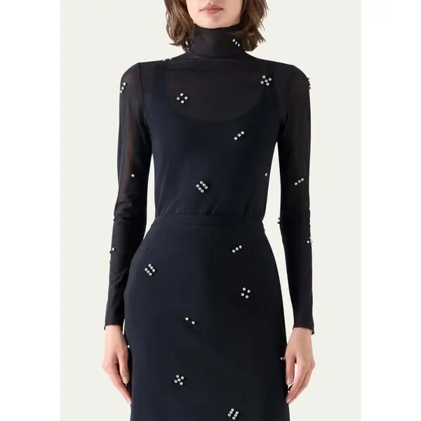 Akris Diamond Dice Dot Top