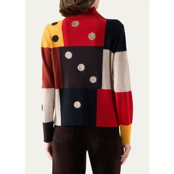 Akris Dice Intarsia Colorblock Wool-cashmere Sweater