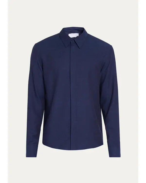 Gabriela Hearst Cotton & Cashmere Shirt - Dark Navy