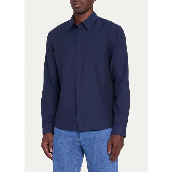 Gabriela Hearst Cotton & Cashmere Shirt - Dark Navy