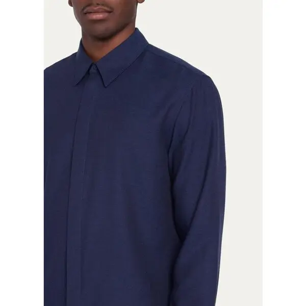 Gabriela Hearst Cotton & Cashmere Shirt - Dark Navy