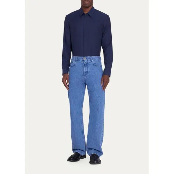 Gabriela Hearst Cotton & Cashmere Shirt - Dark Navy