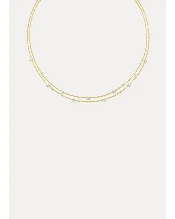 Paul Morelli 18k Yellow Double Unity Necklace With 11 Diamonds