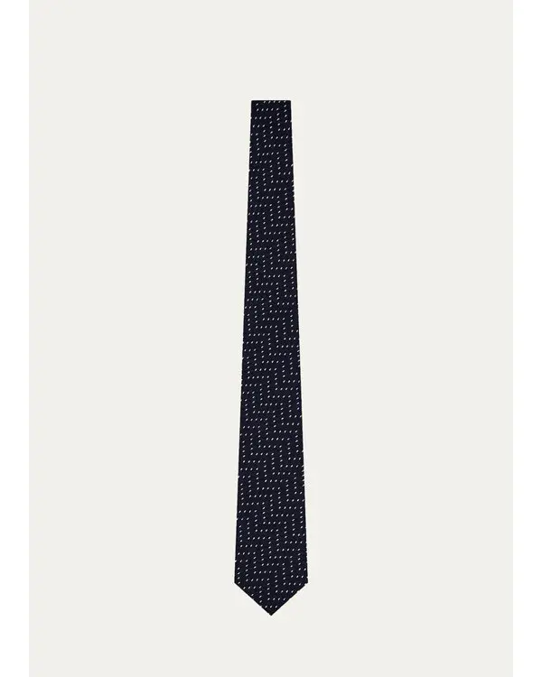 Giorgio Armani Wide Chevron Geometric Silk Tie