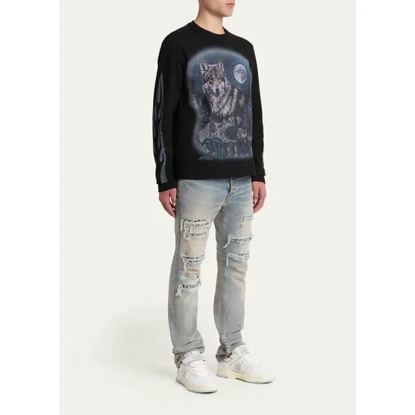 Amiri Ma Skyline Mesh And Leather Low-top Sneakers - White