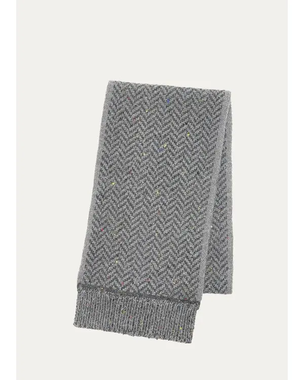 Gabriela Hearst Stanza Herringbone Cashmere Scarf - Grey Multi