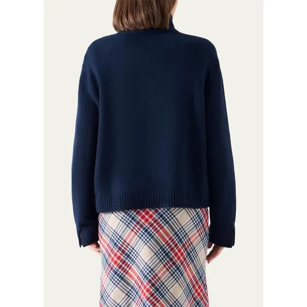 Akris Chunky Yak Knit Half-zip Pullover - Navy