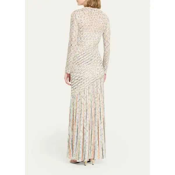 Missoni Draped Striped Sequined Maxi Dress