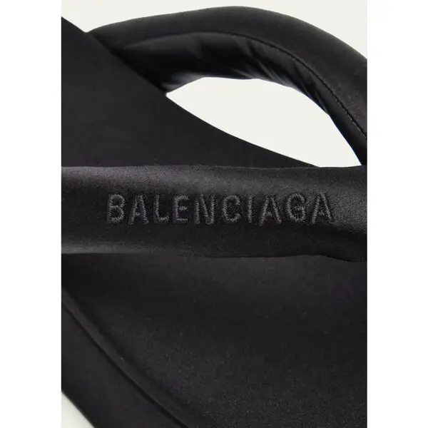 Balenciaga 90mm Gaeta Satin Platform Thong Sandals