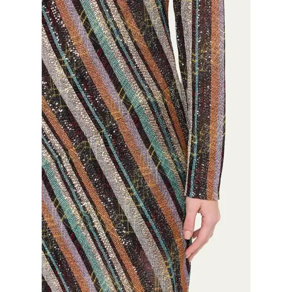 Missoni Sequined Long One-shoulder Dress