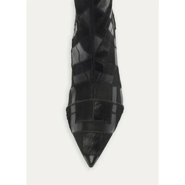 ALEXANDRE BIRMAN 85mm Annelise Patchwork Leather Knee-high Boots