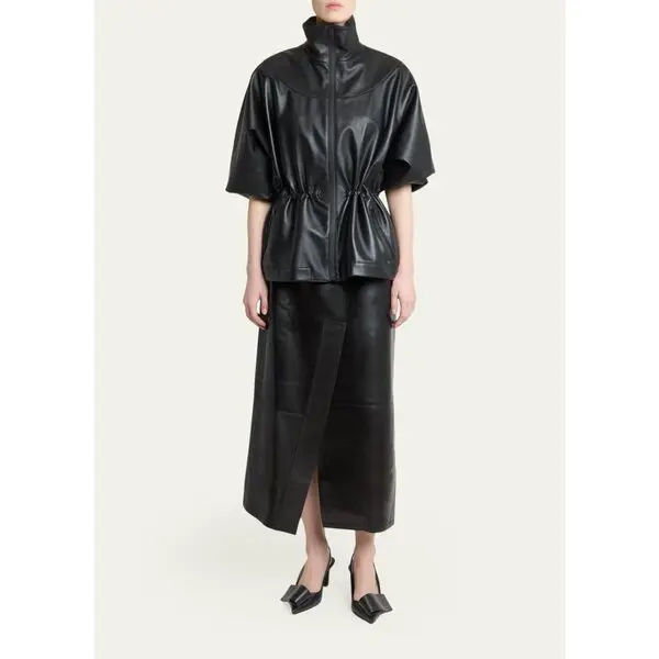Givenchy Leather Drawstring Tracksuit Jacket